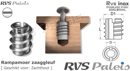 M5 - Rvs ( INOX ) rampamoer voor hout | WS9280 | A2