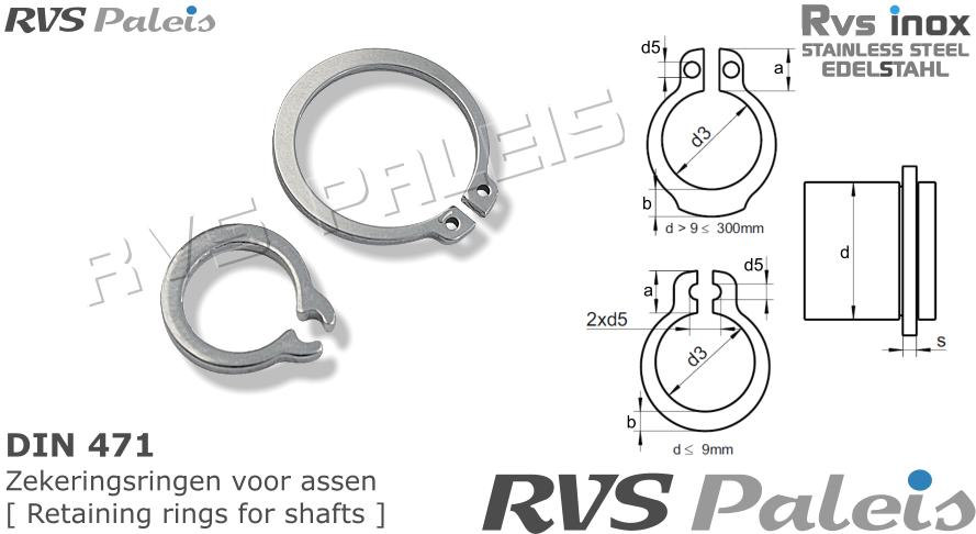 Zekeringsring voor as > Pennen & Borgingen | RVSPaleis.nl