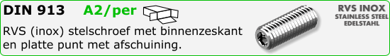 DIN 913 | Stelschroef met vlakke punt