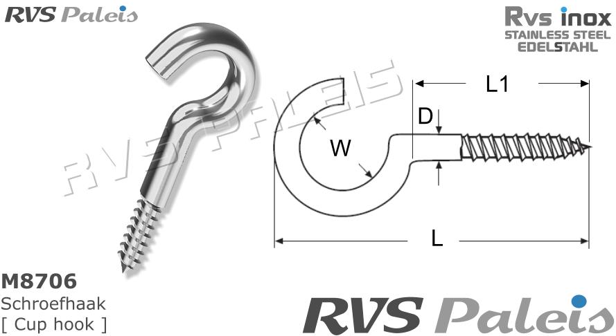 Schroefhaak > Houtschroeven | RVSPaleis.nl