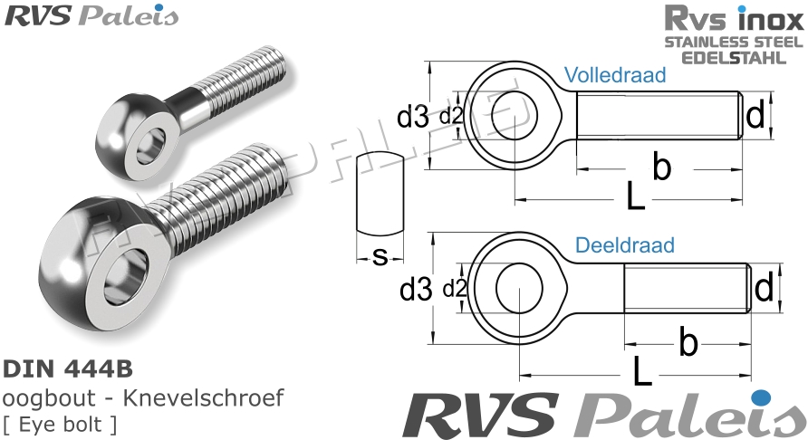 DIN 444 B A2 oogbout | knevelschroeven | rvspaleis.nl